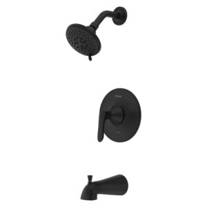 pfister weller tub and shower trim kit (valve sold separately), single handle, matte black finish, lg898wrb