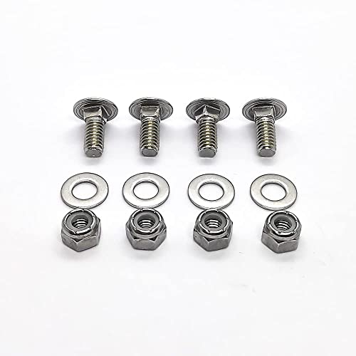 4pcs 710-0451 712-04063 736-0242 Stainless Steel Skid Shoe Bolts Carriage Bolts Nuts and Washers Kit Replacement MTD Snow Blower 784-5580 (5/16-18) 3/4"