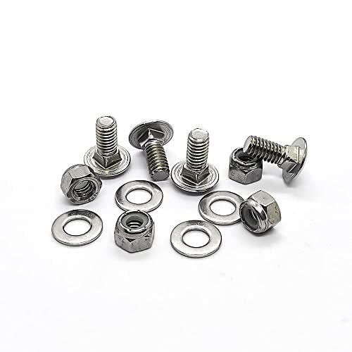 4pcs 710-0451 712-04063 736-0242 Stainless Steel Skid Shoe Bolts Carriage Bolts Nuts and Washers Kit Replacement MTD Snow Blower 784-5580 (5/16-18) 3/4"