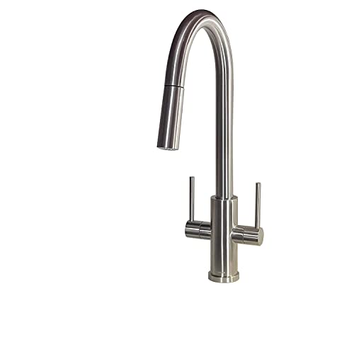 Luna&Muni,Kitchen faucets Brushed Nickel,Kitchen faucets,Kitchen Faucet with Pull Down Sprayer, Kitchen Sink Faucet with 2 Handles,Kitchen Sink faucets,Kitchen Sink faucets with pullout Sprayer