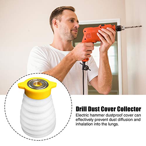 Drill Dust Collector,Electric Drill Dust Cover Collector,Silicone Electric Hammer Dustproof Cover,with 5 Sealing Rings,Electric Drill Power Tool Accessories,for Electric Hammer Drill(for 150mm drill)