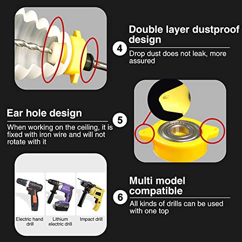 Drill Dust Collector,Electric Drill Dust Cover Collector,Silicone Electric Hammer Dustproof Cover,with 5 Sealing Rings,Electric Drill Power Tool Accessories,for Electric Hammer Drill(for 150mm drill)