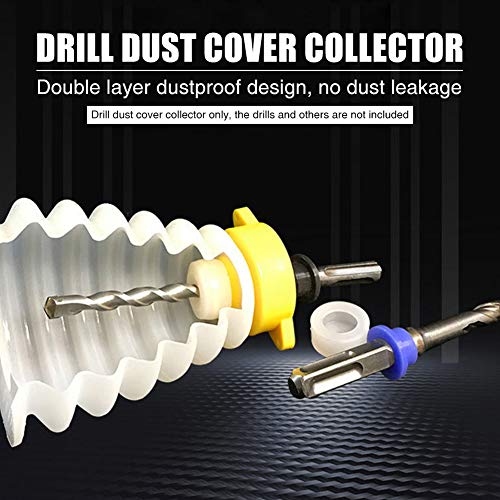 Drill Dust Collector,Electric Drill Dust Cover Collector,Silicone Electric Hammer Dustproof Cover,with 5 Sealing Rings,Electric Drill Power Tool Accessories,for Electric Hammer Drill(for 150mm drill)