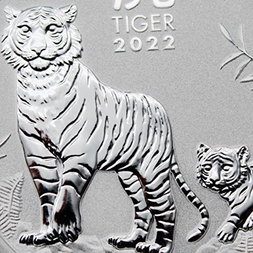 2022 P 1 oz Silver Australian Lunar Year of the Tiger Coin Brilliant Uncirculated (in Capsule) with a Certificate of Authenticity $1 Seller BU