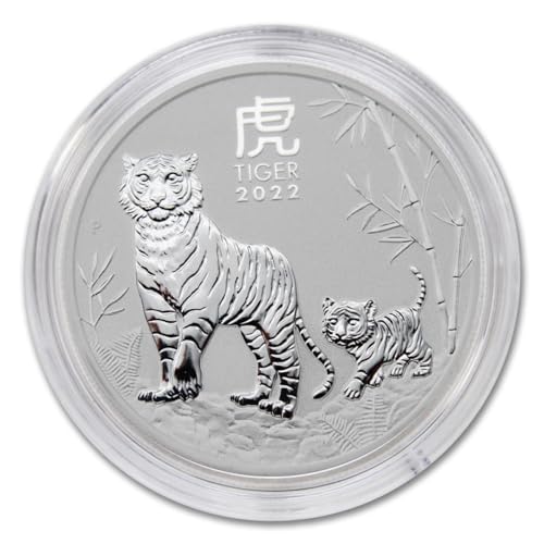 2022 P 1 oz Silver Australian Lunar Year of the Tiger Coin Brilliant Uncirculated (in Capsule) with a Certificate of Authenticity $1 Seller BU