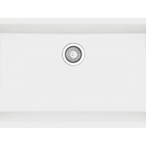 Karran QU-812 Undermount 32.5 in. Large Single Bowl Quartz Kitchen Sink Kit in White