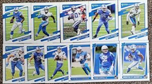 2021 panini donruss football detroit lions team set 10 cards w/drafted rookies