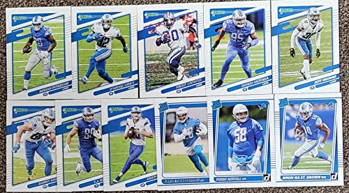 2021 Panini Donruss Football Detroit Lions Team Set 10 Cards W/Drafted Rookies