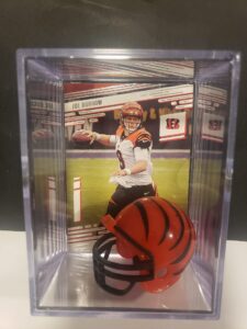 joe burrow cincinnati bengals mini helmet football card display case collectible auto shadowbox autograph lsu