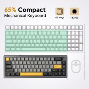 EPOMAKER AKKO 3068B Plus World Tour R2 65% Hot-Swap 2.4Ghz Wireless/Bluetooth/Wired Mechanical Keyboard with RGB Backlight, Dye-sub PBT Keycaps for Gamers/Mac/Win (AKKO CS Jelly Pink)