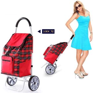 JF-XUAN Cart Folding Portable Aluminum Alloy Hand Truck car Detachable Waterproof and Wearable