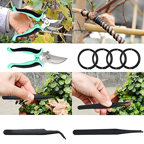 POWERENG Bonsai Tools Set 16 PCS Carbon Steel Scissor Cutter Shear Perfect Succulent Gardening Trimming Tools Bonsai Starter Kit Gardening Trimming Tools