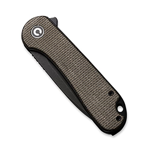 CIVIVI Elementum Pocket Folding Knife,Black Stonewashed D2 Blade Micarta Handle, Good for EDC Outdoor C907Z