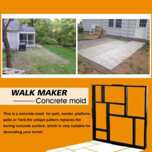 Avalution Plus Size 20"x20"x1.8" Walk Maker Reusable Concrete Pathmate Stone Mold Stepping Stone Paver Lawn Patio Yard Garden DIY Path Maker Paving Moulds(8 Grid)