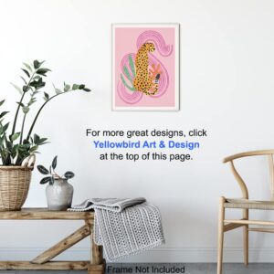 Abstract Cheetah Print Wall Art - Mid Century Modern Decor - Aesthetic Room Decor - Minimalist Wall Art - Pink Boho Wall Decor - Bohemian Wall Decor - Gallery Wall Art - Leopard Print