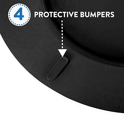 Ginsey Cushioned Soft Toilet Seat for Stylish Bathroom Décor, Black, Standard