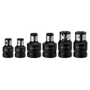 mayouko 6pcs bit holder socket adapters, hex bit coupler set, 3/8" square to 1/4" hex, 1/2" square to 1/4" hex, 1/2" square to 5/16" hex