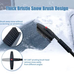 Sutekus Snow Brush Kit Includes Snow Shovel, Ice Scraper, Snow Brush and Car Windshield Snow Cover for Auto Cars SUV Trucks (Black)