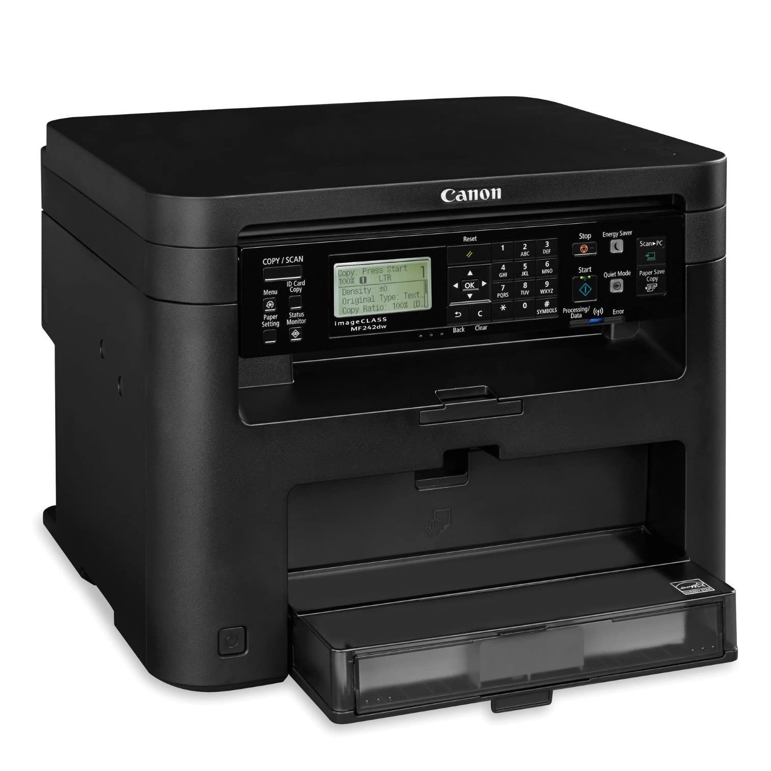 Canon imageCLASS MF242dw All-in-One Wireless Monochrome Laser Printer for Office, Black - Print Scan Copy - 28 ppm, 600x600 dpi, 512MB Memory, Auto 2-Sided Printing 5-Line LCD, BROAGE Printer Cable