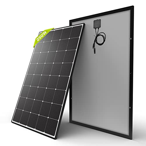 Newpowa 250W 15V Monocrystalline Solar Panel High-Efficiency Mono Cells Suitable for 12V Off-Grid Charge System Battery for RV Marine Boat 250Watts (250W)