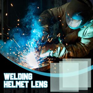 Welding Lens Blue Welding Replacement Lens Outside Protective Lens Filter Covers for Solar Auto Darkening Welding Helmet Hood, 4.5 x 5.25 x 0.04 Inch (20 Pieces)