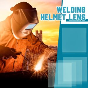 Welding Lens Blue Welding Replacement Lens Outside Protective Lens Filter Covers for Solar Auto Darkening Welding Helmet Hood, 4.5 x 5.25 x 0.04 Inch (20 Pieces)