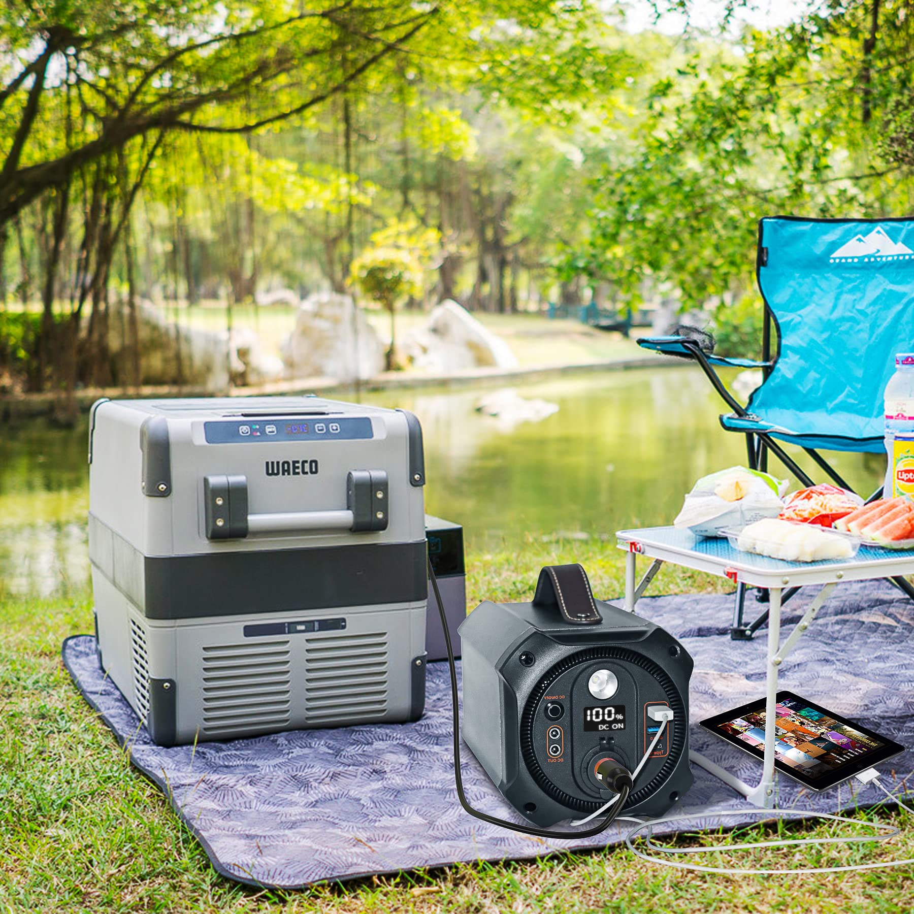 Portable Power Station 300W, 75000mAh Solar Generator (Solar Panel Not Included) with 110V Pure Sine Wave AC Outlet,USB-C PD QC 3.0 DC Output, Lithium Battery for Outdoors Camping Blackout