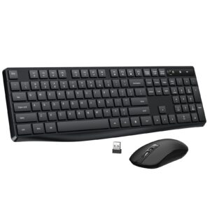 wireless keyboard and mouse combo, lovaky 2.4g full-sized ergonomic keyboard mouse, 3 dpi adjustable cordless usb keyboard and mouse, quiet click for computer/laptop/windows/mac (1 pack, black)