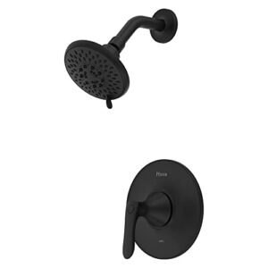 pfister weller shower only trim kit (valve sold separately), single handle, matte black finish, lg897wrb