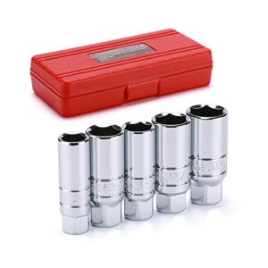 ementol 5pcs 3/8" drive spark plug socket set, cr-v, sae and metric, 3/8" drive 6-point socket set