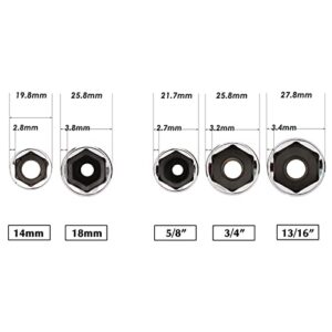 EMENTOL 5PCS 3/8" Drive Spark Plug Socket Set, CR-V, SAE and Metric, 3/8" Drive 6-Point Socket Set