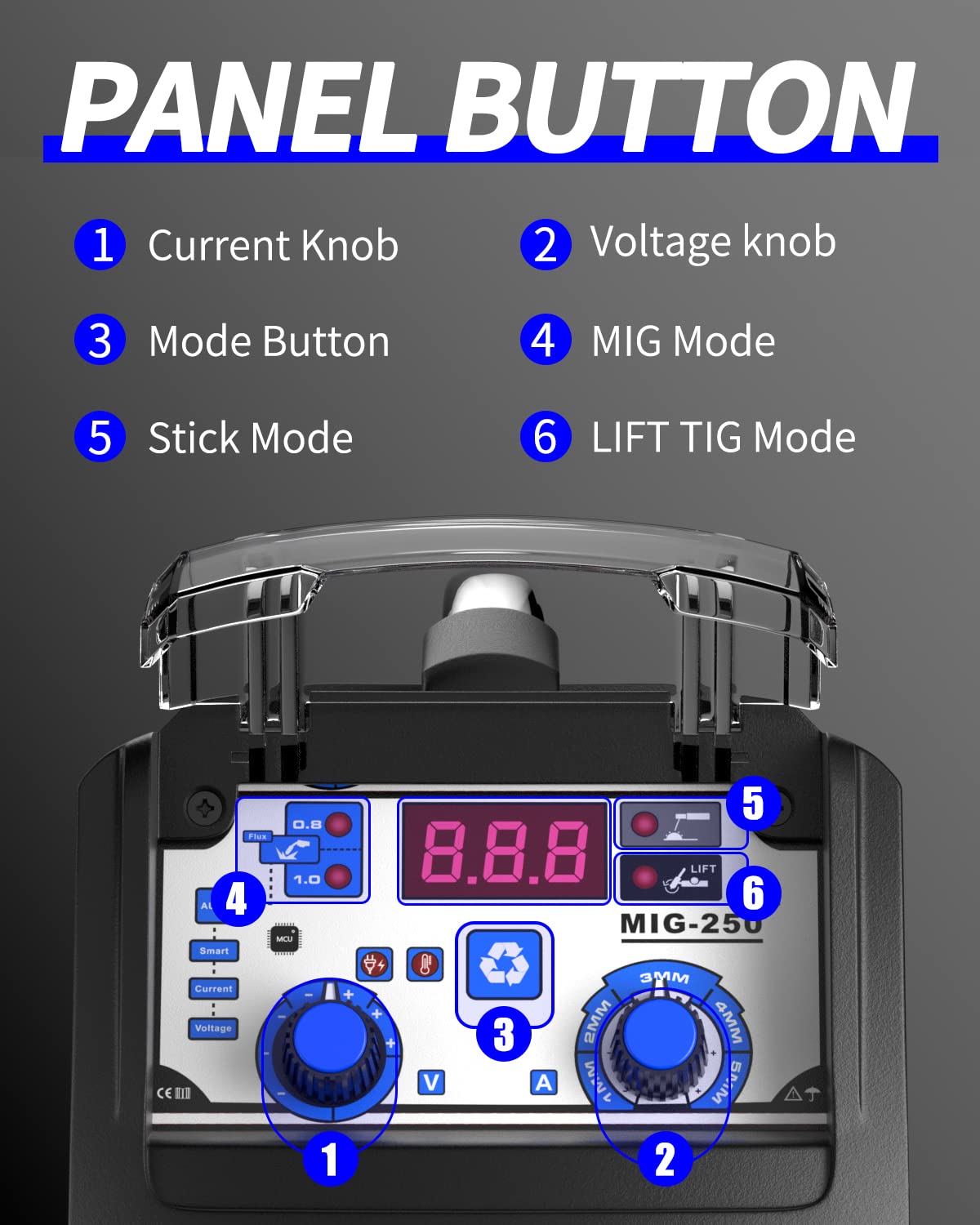 ANDELI Welding Machine 3 in 1,110V/220V Flux Core Welder,MIG Lift TIG MMA Gasless MIG Welder,Stick Arc Portable Welder Machine