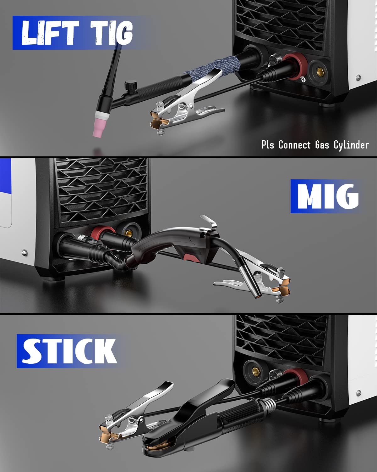 ANDELI Welding Machine 3 in 1,110V/220V Flux Core Welder,MIG Lift TIG MMA Gasless MIG Welder,Stick Arc Portable Welder Machine