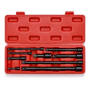 ementol 9pcs impact extension bar set, 1/4", 3/8" and 1/2" drive socket extension set, cr-v steel, ext. bar