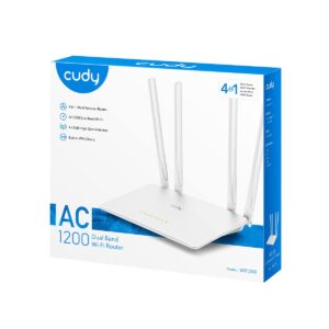 Cudy AC1200 Smart WiFi Router, WiFi Extender, Wireless Access Point, WISP, 5GHz Dual Band Wireless Internet Router, 10/100Mbps LAN, 5 dBi Antennas, VPN, Guest WiFi, AP Mode, WR1200