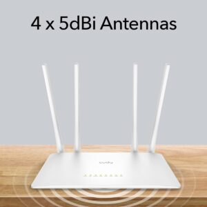 Cudy AC1200 Smart WiFi Router, WiFi Extender, Wireless Access Point, WISP, 5GHz Dual Band Wireless Internet Router, 10/100Mbps LAN, 5 dBi Antennas, VPN, Guest WiFi, AP Mode, WR1200