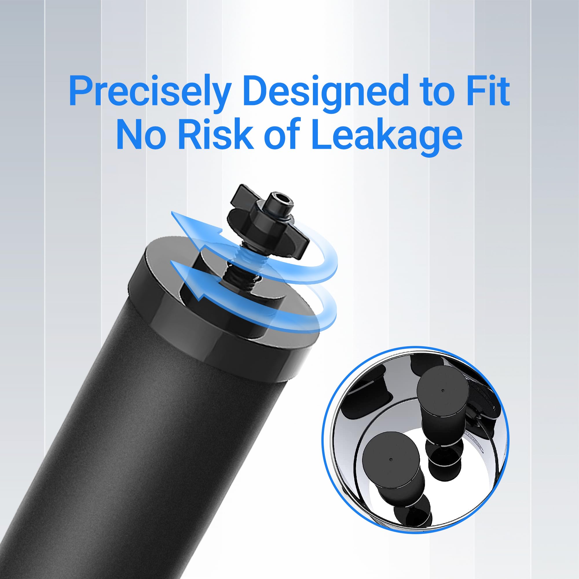 Filterlogic NSF/ANSI 372 Certified Water Filter, Replacement for Berkey® BB9-2 Black Purification Elements and Berkey® Gravity Filter System, Pack of 2