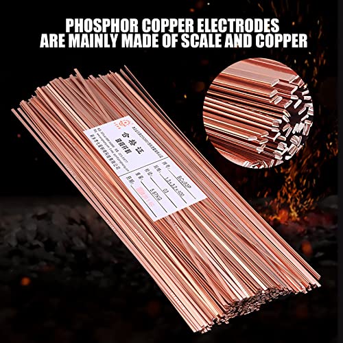 HIMNA PETTR Brass Welding Rod, Phosphorus Copper Electrode Welder Wire, Brass Welding Brazing Rods Have Good Fluidity and Can Flow into Joints with Small Gaps.