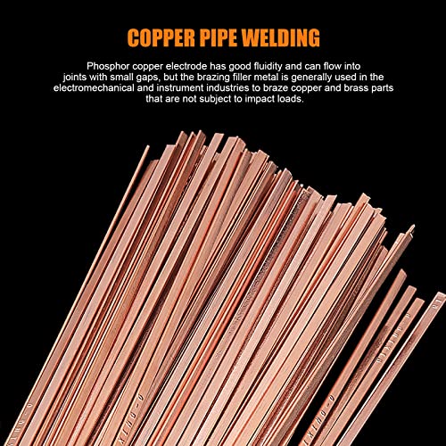 HIMNA PETTR Brass Welding Rod, Phosphorus Copper Electrode Welder Wire, Brass Welding Brazing Rods Have Good Fluidity and Can Flow into Joints with Small Gaps.