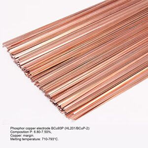 HIMNA PETTR Brass Welding Rod, Phosphorus Copper Electrode Welder Wire, Brass Welding Brazing Rods Have Good Fluidity and Can Flow into Joints with Small Gaps.