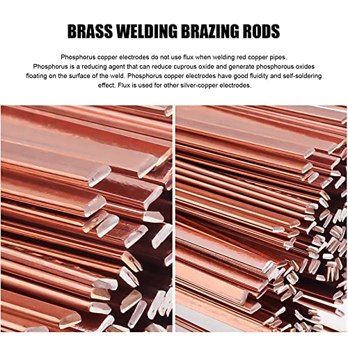 HIMNA PETTR Brass Welding Rod, Phosphorus Copper Electrode Welder Wire, Brass Welding Brazing Rods Have Good Fluidity and Can Flow into Joints with Small Gaps.