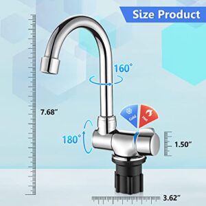 Ticarus Foldable Kitchen Faucet 360 Dgree Sink Water Tap Single Handle Cold & Hot Water Mixer Copper Faucet for RV Boat