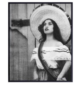 vintage mexican wall art picture - mexican gifts - decoraciones para cuartos - artes mural regalos - mujera mexicana - cinco de mayo party decorations - chicano art wall decor - woman poster print