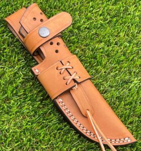 ottoza handmade leather knife sheath side draw knife sheath - bushcraft knife sheath - hunting knife sheath - survival knife sheath - vertical knife sheath brown top grain leather no:334