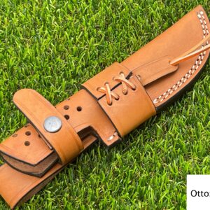 Ottoza Handmade Leather Knife Sheath SIDE DRAW Knife Sheath - Bushcraft Knife Sheath - Hunting Knife Sheath - Survival Knife Sheath - Vertical Knife Sheath Brown TOP GRAIN LEATHER No:334