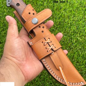 Ottoza Handmade Leather Knife Sheath SIDE DRAW Knife Sheath - Bushcraft Knife Sheath - Hunting Knife Sheath - Survival Knife Sheath - Vertical Knife Sheath Brown TOP GRAIN LEATHER No:334