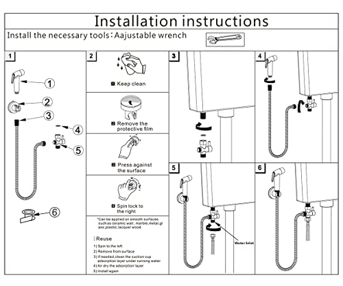 Handheld Bidet Sprayer for Toilet Kit (Black) - 4-Mode Shattaf Bidet Sprayer with Bidet Hose, Adjustable Water Pressure Cloth Diaper Sprayer,Toilet Bidet Attachment Sprayer for Personal Hygiene