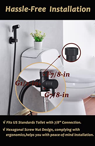 Handheld Bidet Sprayer for Toilet Kit (Black) - 4-Mode Shattaf Bidet Sprayer with Bidet Hose, Adjustable Water Pressure Cloth Diaper Sprayer,Toilet Bidet Attachment Sprayer for Personal Hygiene