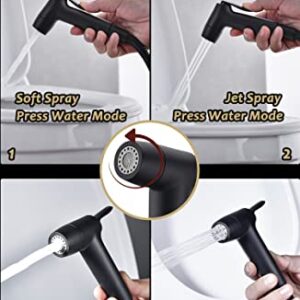 Handheld Bidet Sprayer for Toilet Kit (Black) - 4-Mode Shattaf Bidet Sprayer with Bidet Hose, Adjustable Water Pressure Cloth Diaper Sprayer,Toilet Bidet Attachment Sprayer for Personal Hygiene