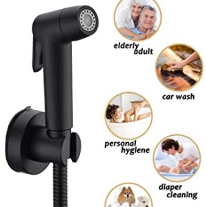 Handheld Bidet Sprayer for Toilet Kit (Black) - 4-Mode Shattaf Bidet Sprayer with Bidet Hose, Adjustable Water Pressure Cloth Diaper Sprayer,Toilet Bidet Attachment Sprayer for Personal Hygiene